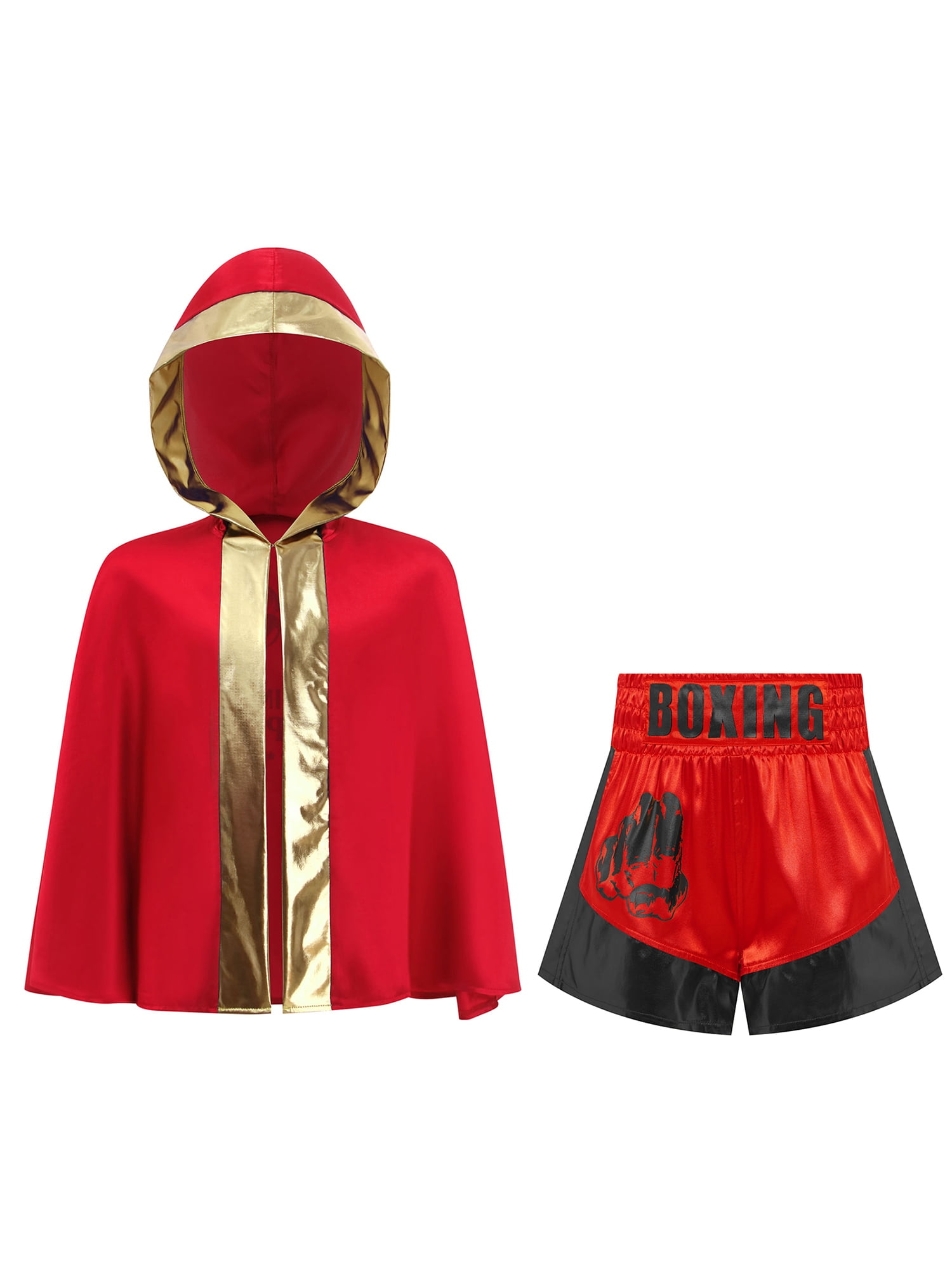 Haitryli Kids Boys Boxing Training Outfit Open Front Cloak With Print ...