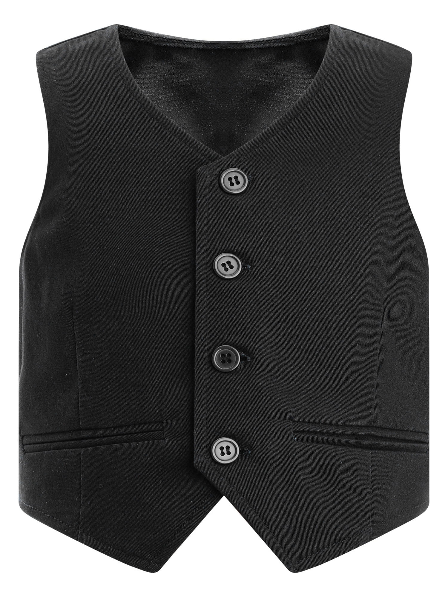 Haitryli Kids Boys Button Down Waistcoat Gentleman Vest V Neck Formal ...