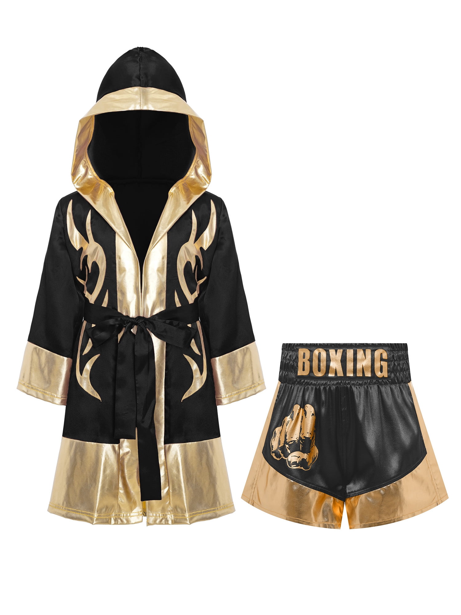 Haitryli Kids Boys Girls 2pcs Boxing Uniform Robe Shorts Kickboxing ...