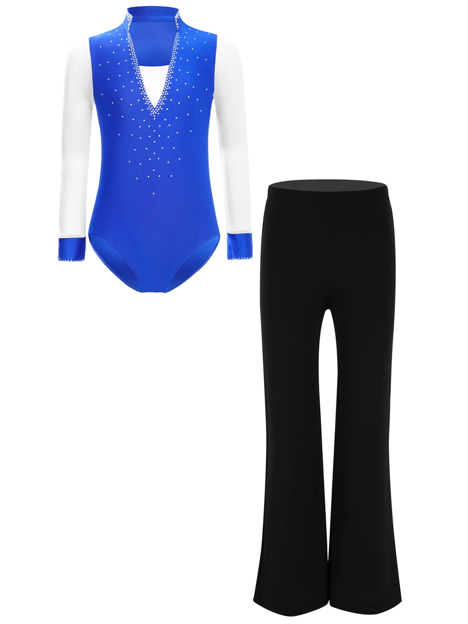 Haitryli Kids Boys Rhinestone Gymnastics Leotard Sports Bodysuit Ballet ...