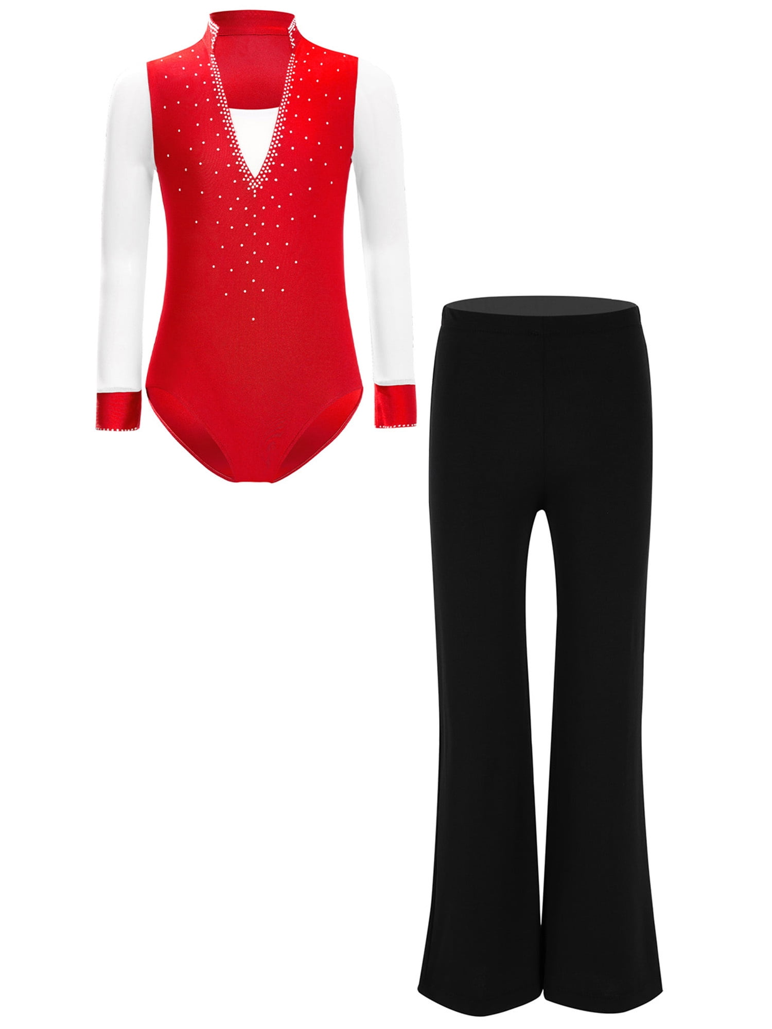 Haitryli Kids Boys Rhinestone Gymnastics Leotard Sports Bodysuit Ballet ...