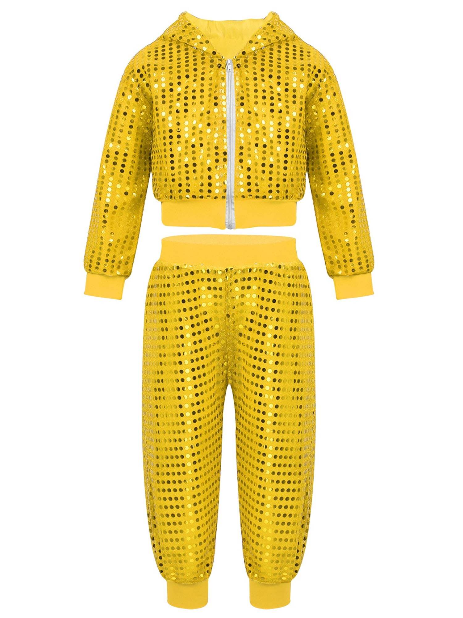 Haitryli Kids Girls Boys Sequins Hip-Hop Dance Performance Costume ...