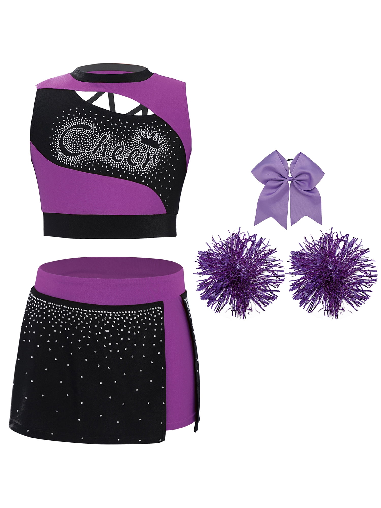 Haitryli Kids Girls Cheer Leader Party Cheerleading Outfit Carnival ...