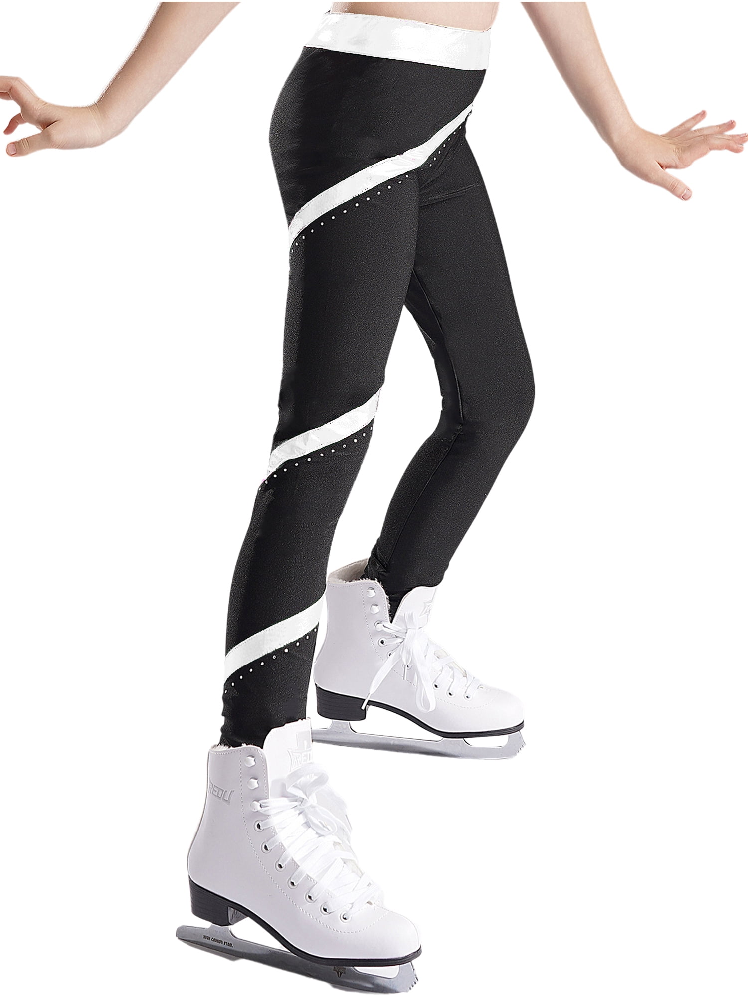 Haitryli Kids Girls Ice Skating Tights Dance Leggings Gymnastics ...