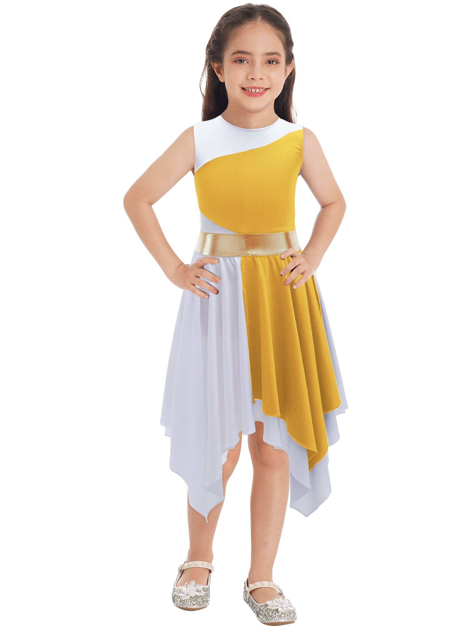 Haitryli Kids Girls Liturgical Praise Dance Dress Color Block ...