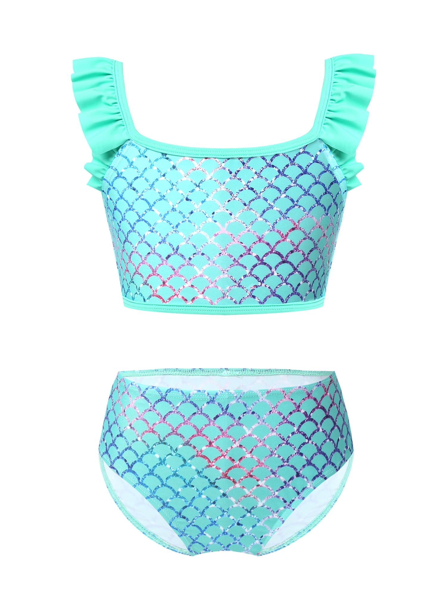 Haitryli Kids Girls Mermaid Bikini Set Swimsuit 2 Piece Swimming ...
