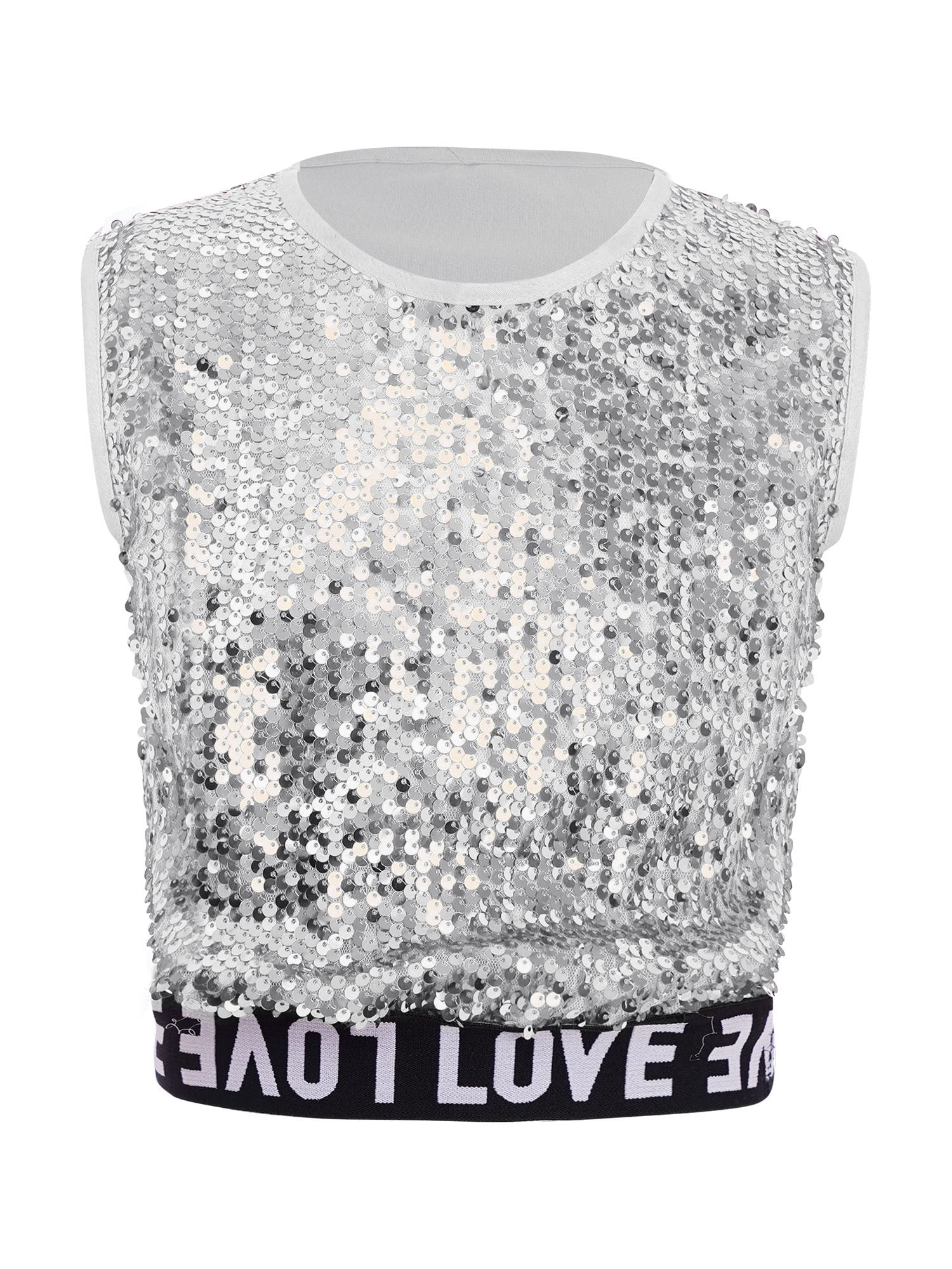Haitryli Kids Girls Sequins Metallic Jazz Latin Hip Hop Modern Ballet ...