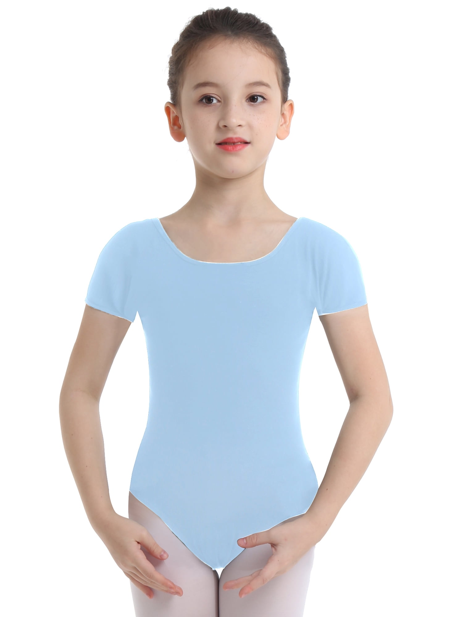 Haitryli Kids Girls Short Sleeve Classic Basic Gymnastic Ballet Leotard ...