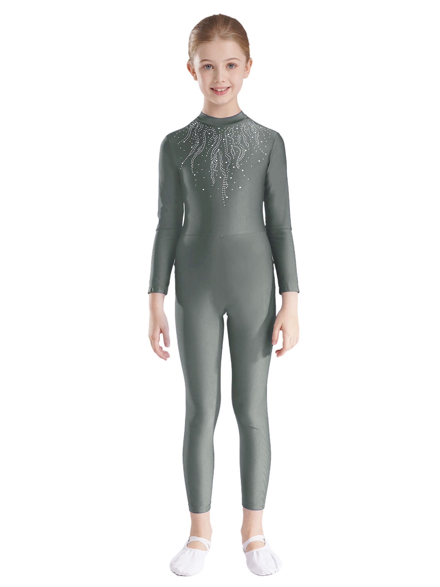 Haitryli Kids Gymnastics Full Bodysuit Girls Athletic Full Body Leotard ...