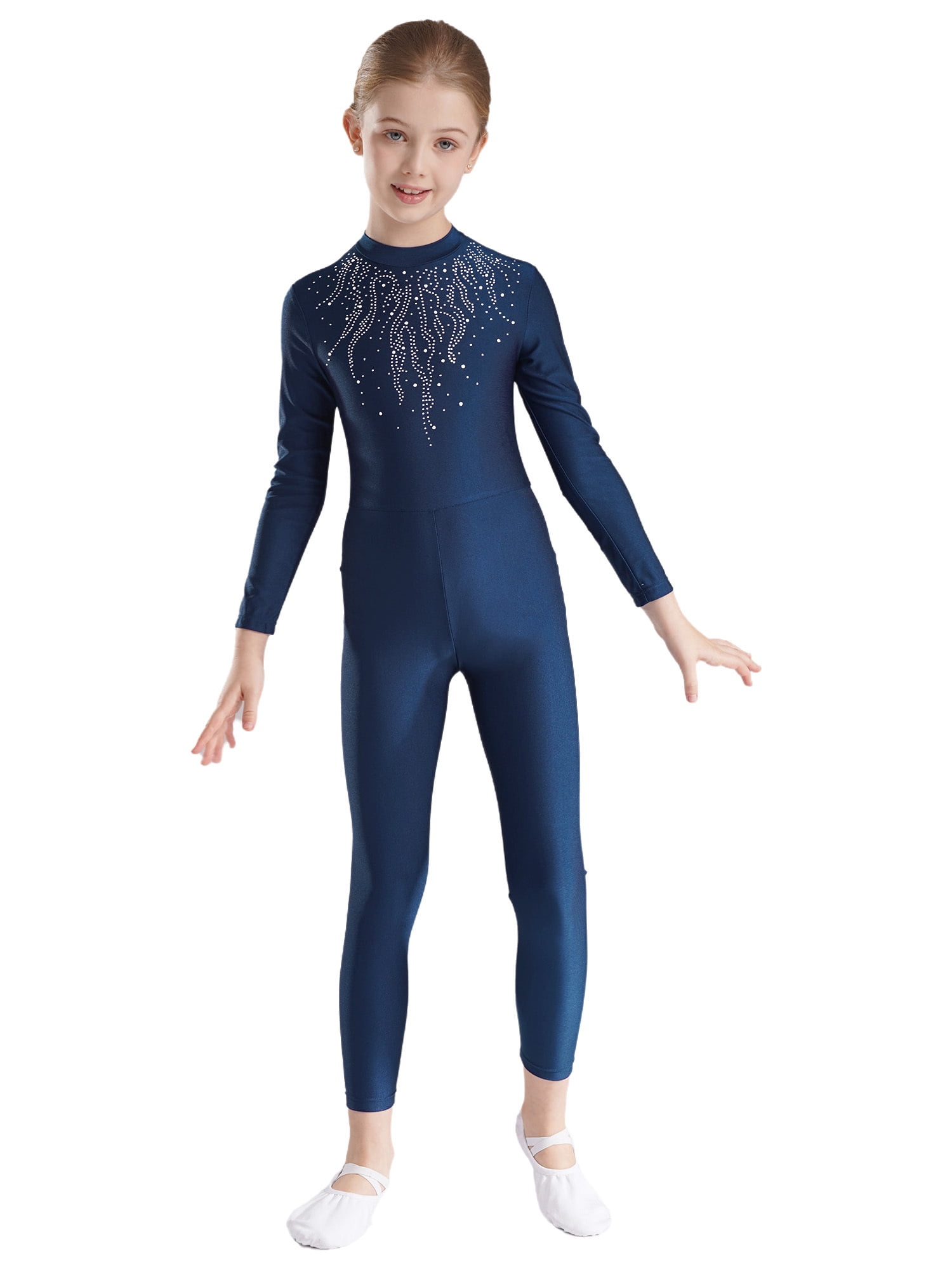 Haitryli Kids Gymnastics Full Bodysuit Girls Athletic Full Body Leotard ...