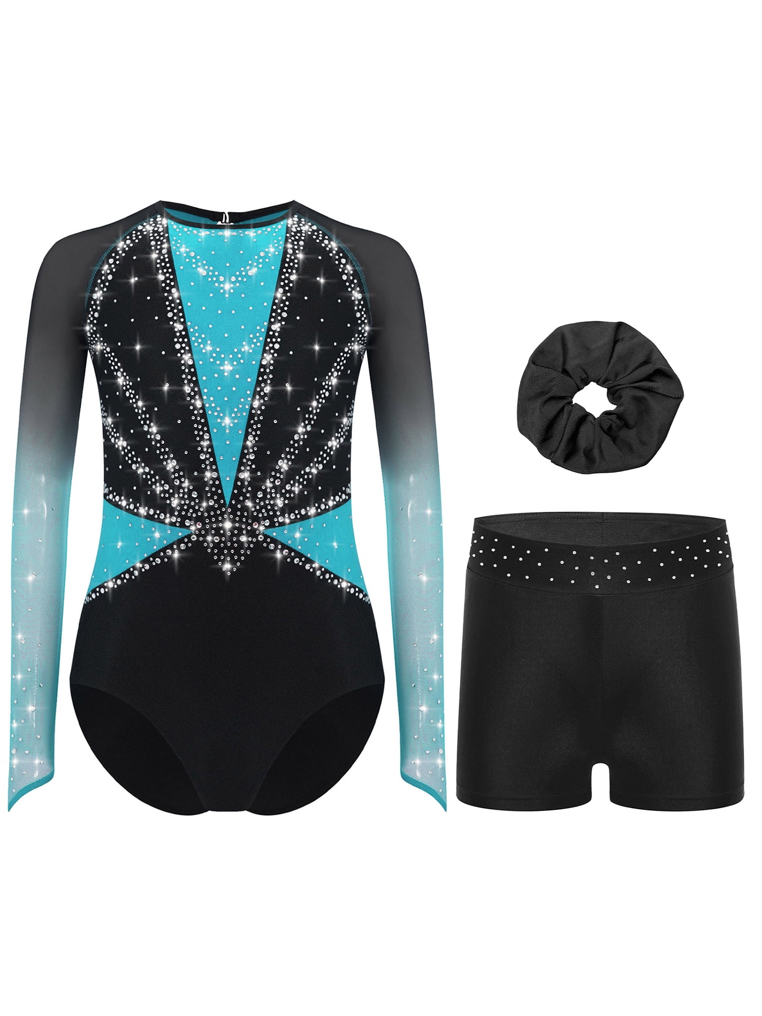 Haitryli Leotard for Girls 3 Piece Dance Unitards Athletic Bodysuit ...