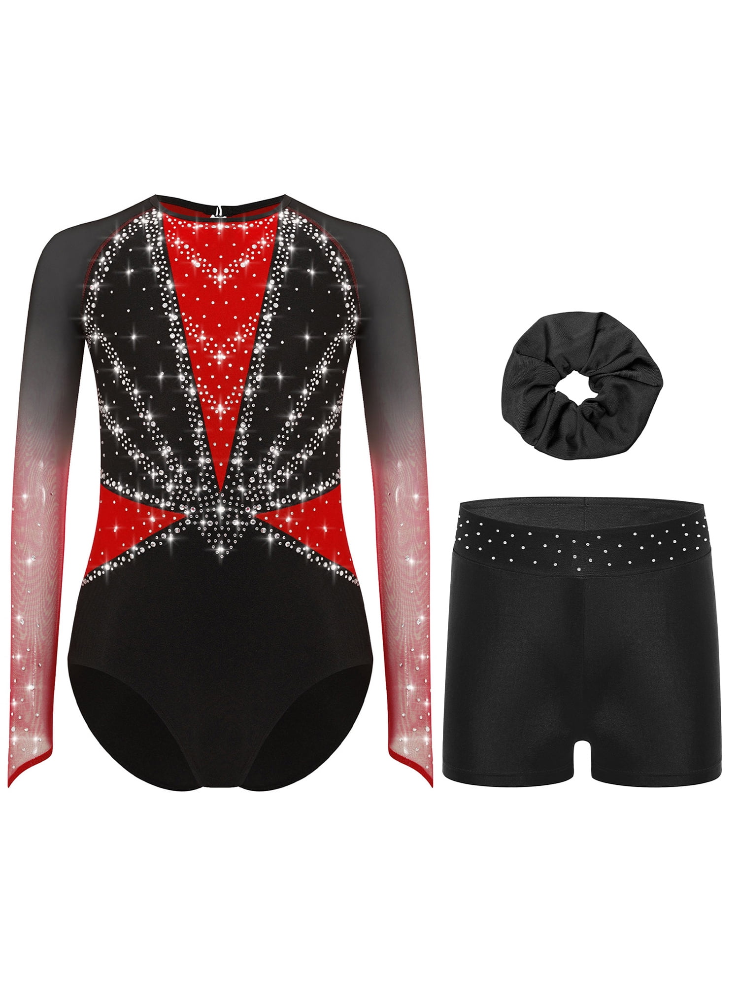 Haitryli Leotard for Girls 3 Piece Dance Unitards Athletic Bodysuit ...