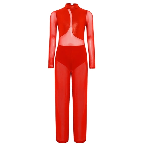 Haitryli Little Girls Full Body Gymnastics Leotard Long Sleeve Unitard ...