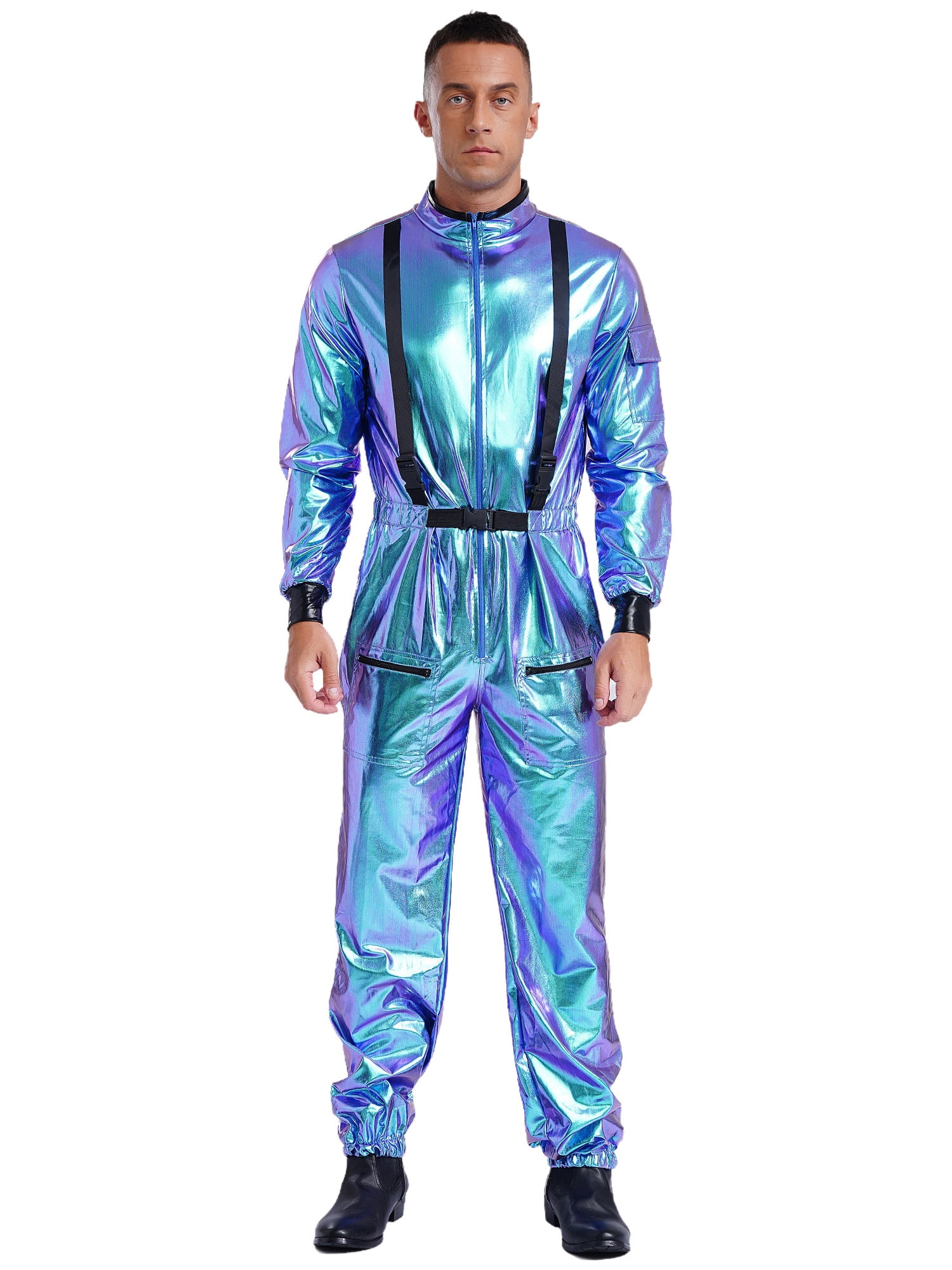 Haitryli Men Astronaut Costume Adult Space Suit Jumpsuit Dress Up ...
