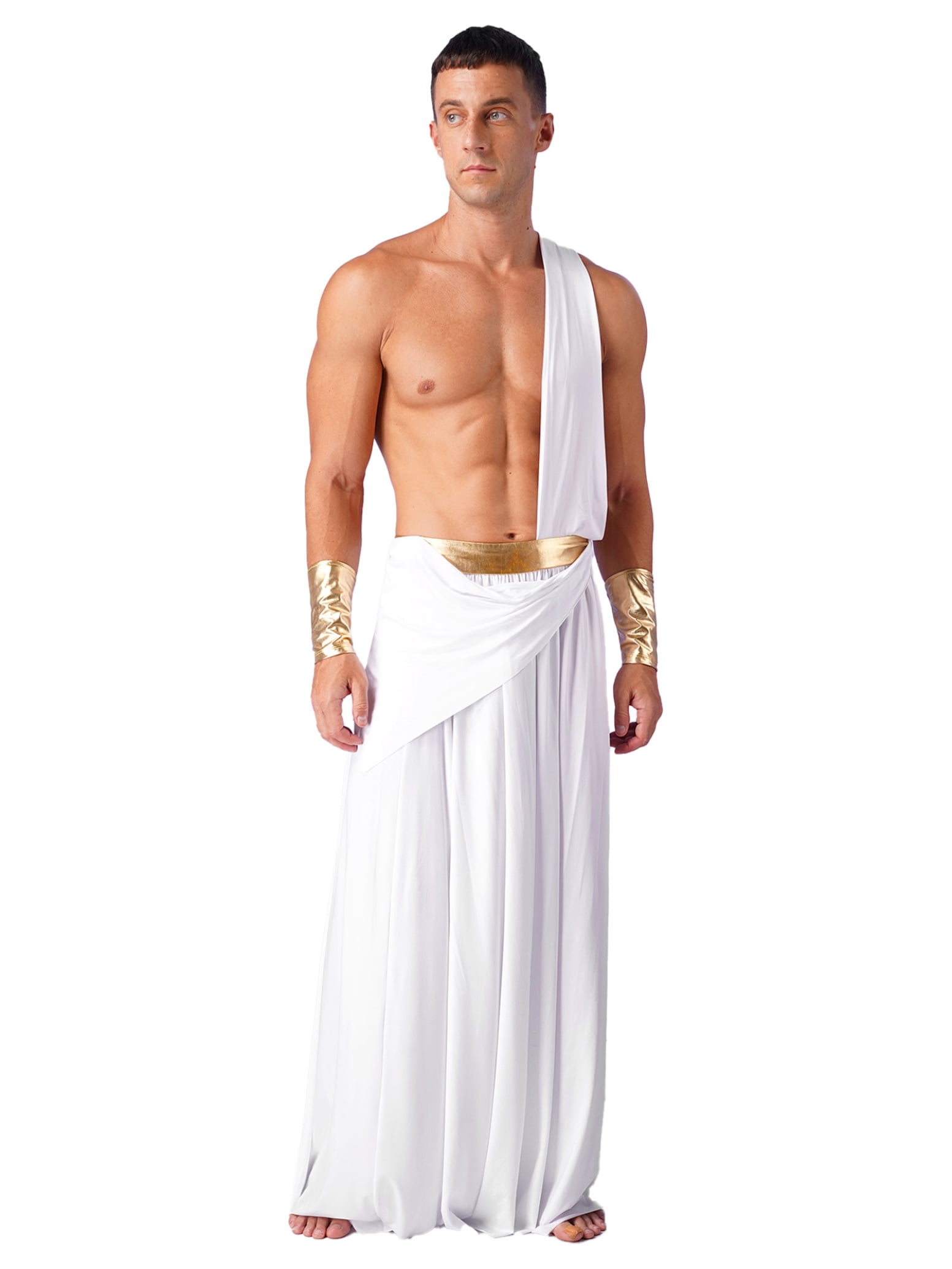 Haitryli Men Greek Ancient Costume Roman God Toga Robe Warrior Senator ...