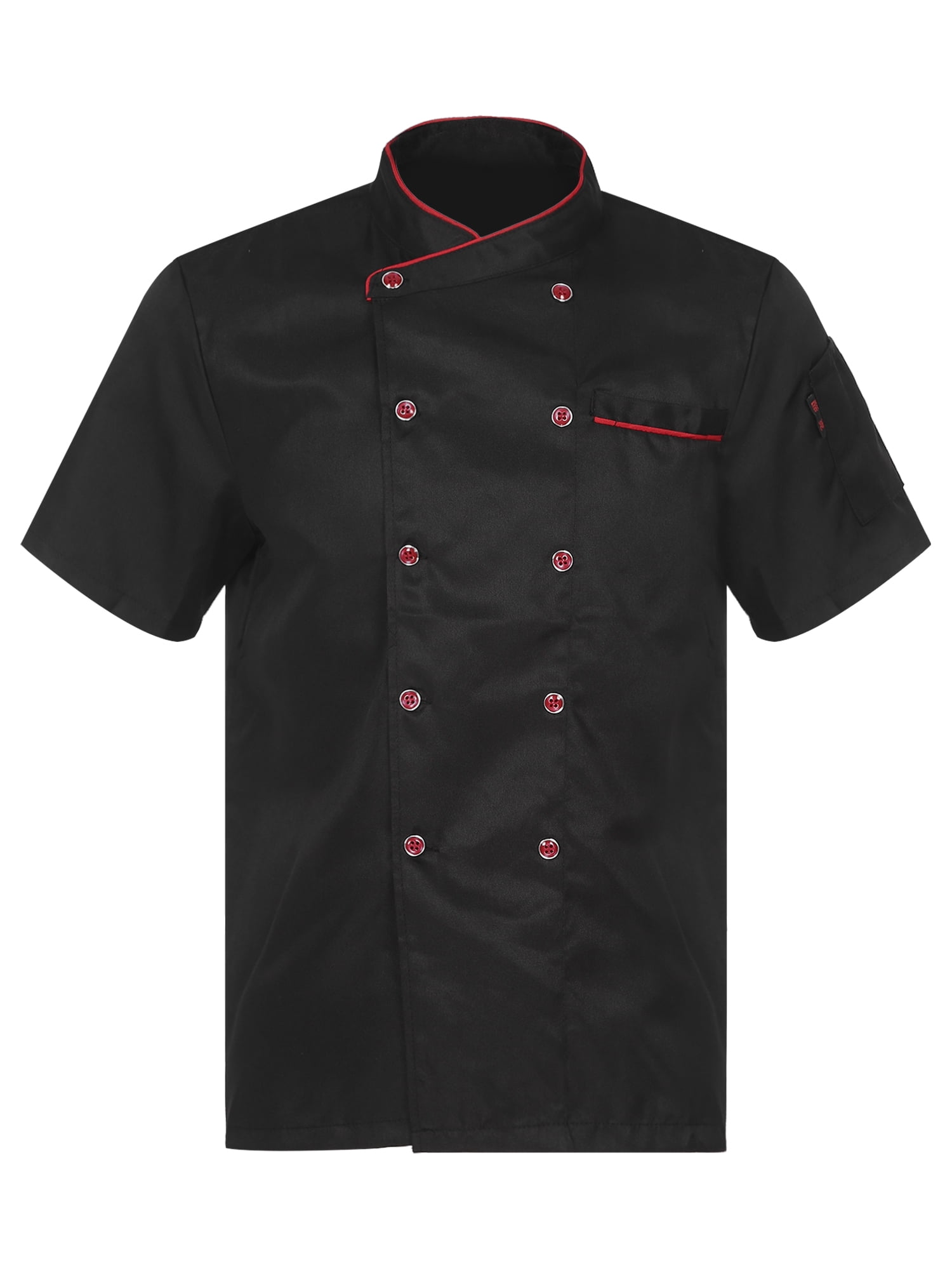 Haitryli Men Short/Long Sleeve Chef Coat Solid Chef Jacket Cooking ...