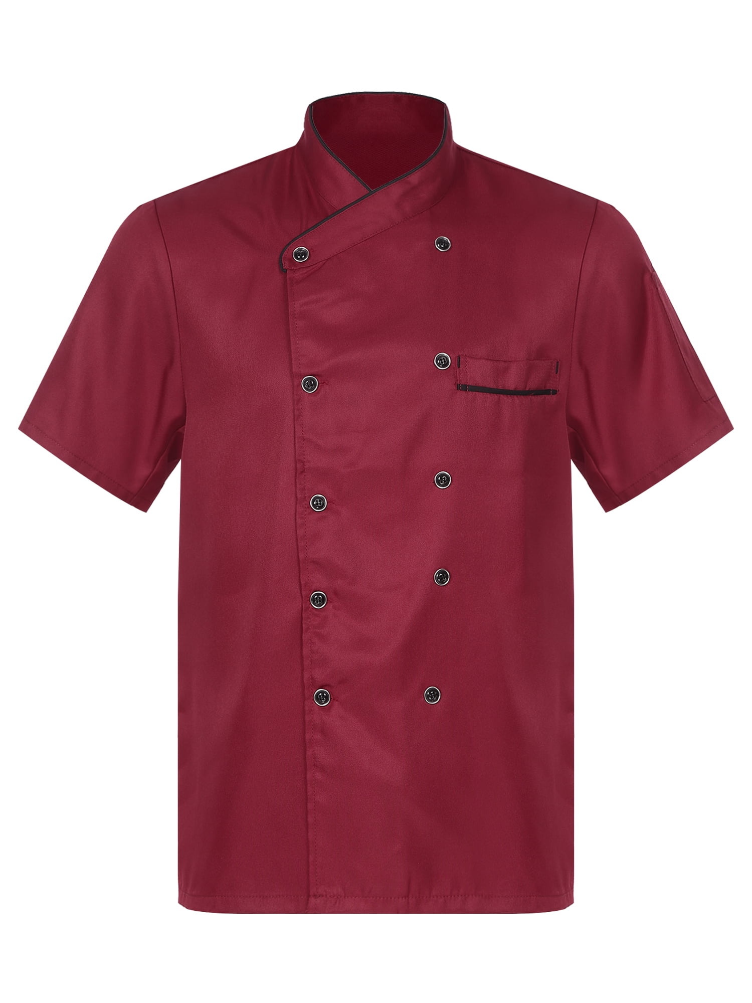 Haitryli Men Short/Long Sleeve Chef Coat Solid Chef Jacket Cooking ...