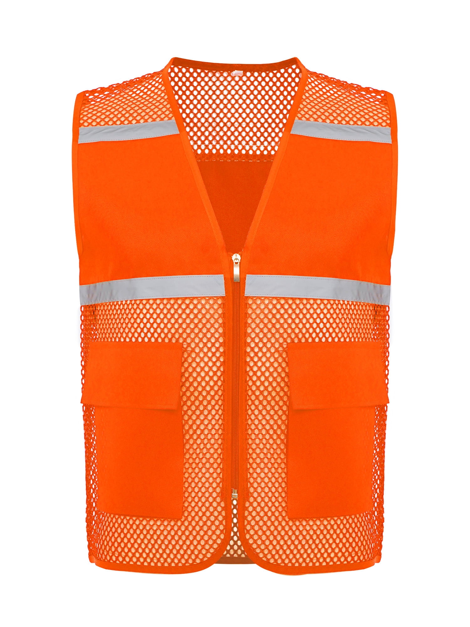 Haitryli Men Women Zipper High Visibility Reflective Safety Vest ...