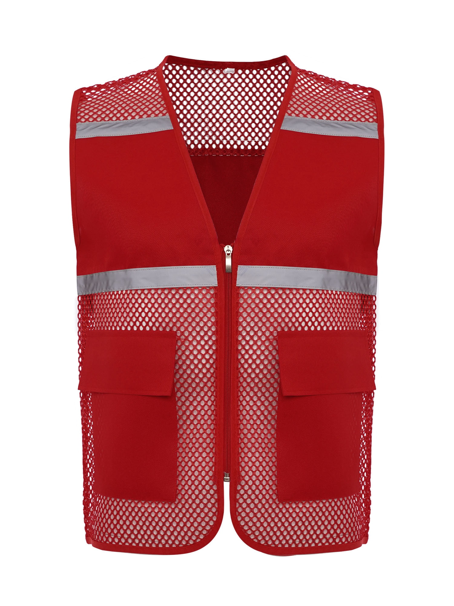 Haitryli Men Women Zipper High Visibility Reflective Safety Vest ...