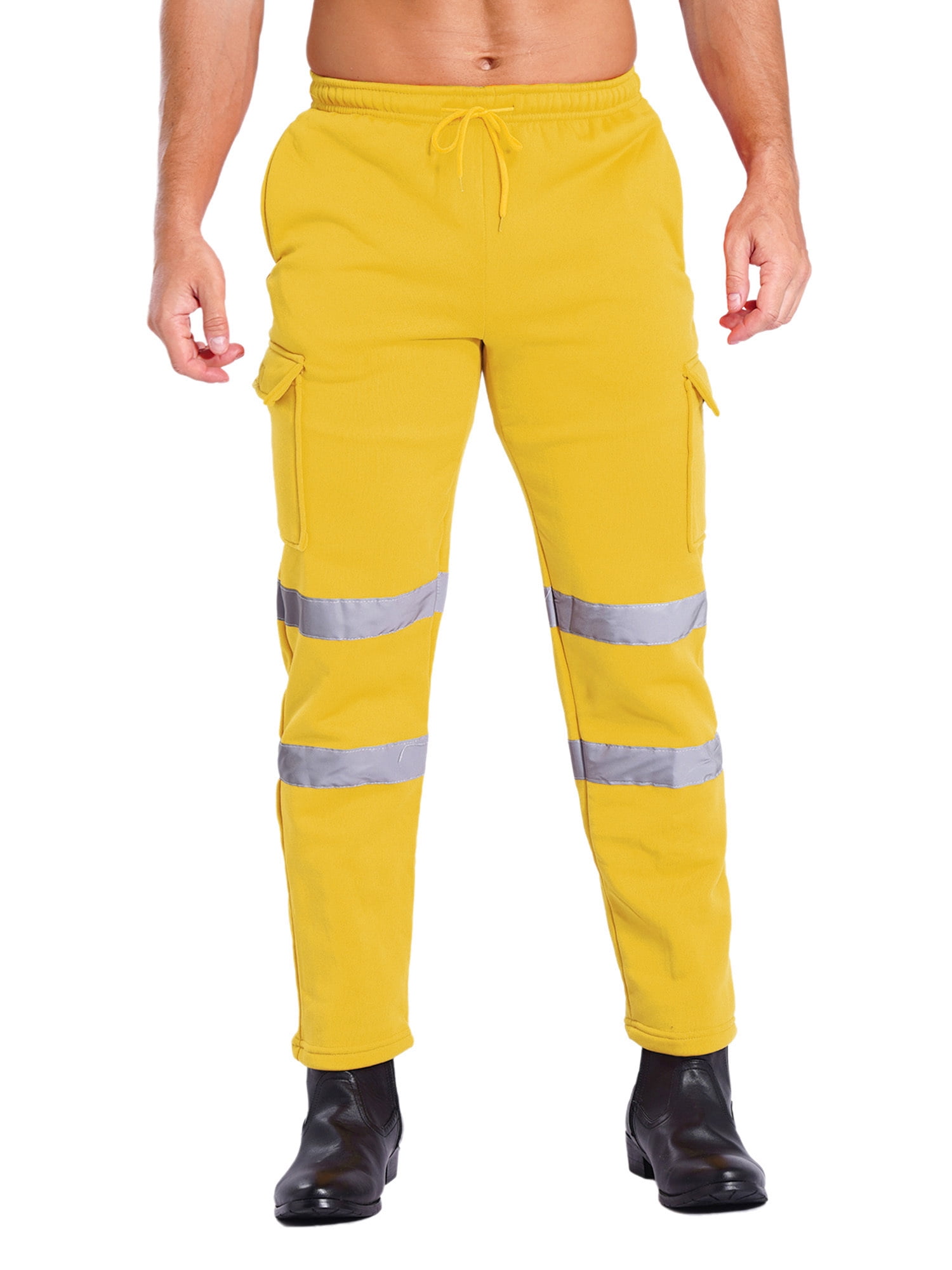 Haitryli Men's High Visibility Safety Pants Hi Vis Reflective Utility ...