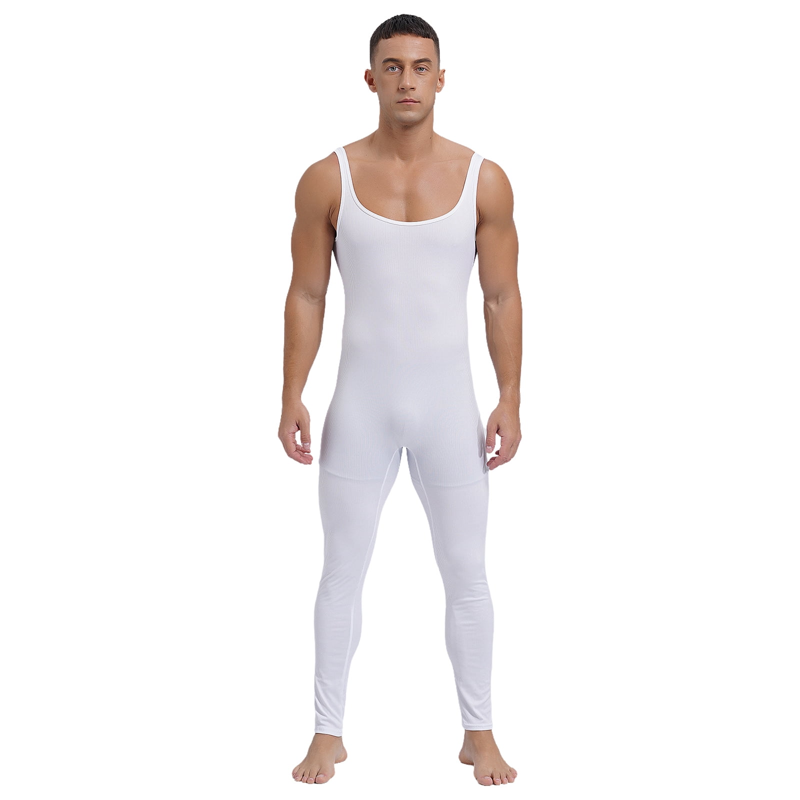 Haitryli Men's One Piece Athletic Unitard Full Body Jumpsuit Spandex ...