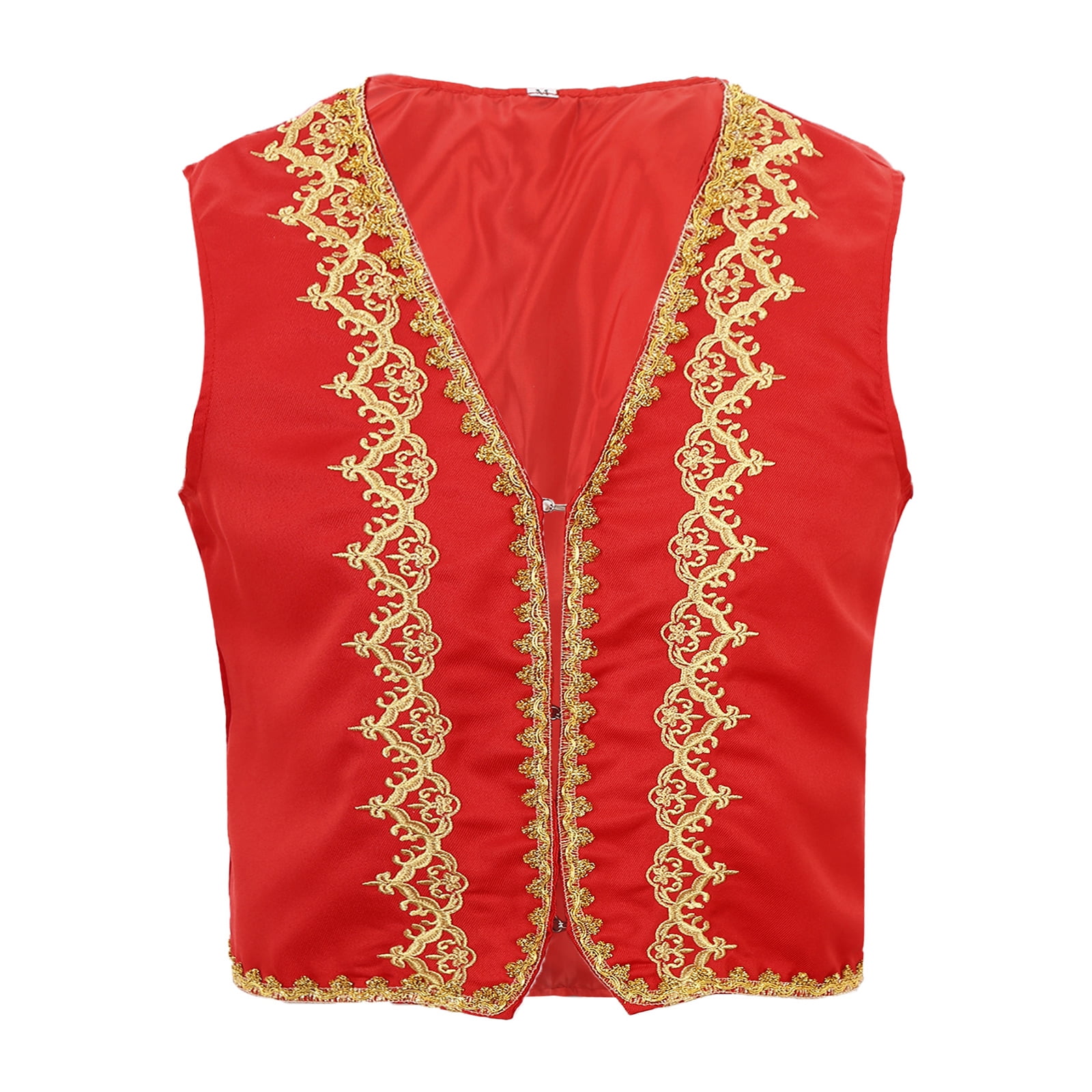 Haitryli Mens Medieval Victorian Sleeveless Vest Gold Trims Figure ...