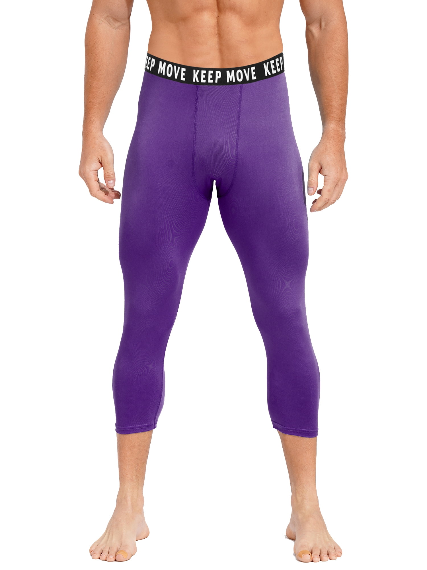 Haitryli Mens Quick Dry Compression Tights Sport Athletic Pants Calf ...