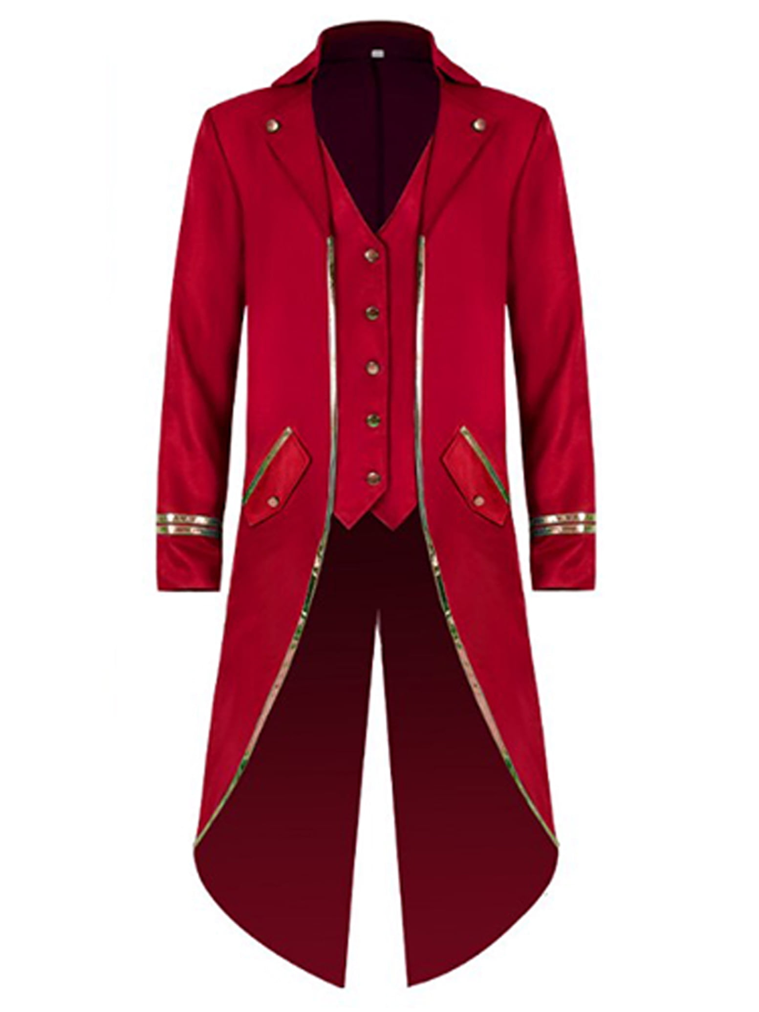 Haitryli Mens Steampunk Vintage Tailcoat Halloween Costumes Victorian ...