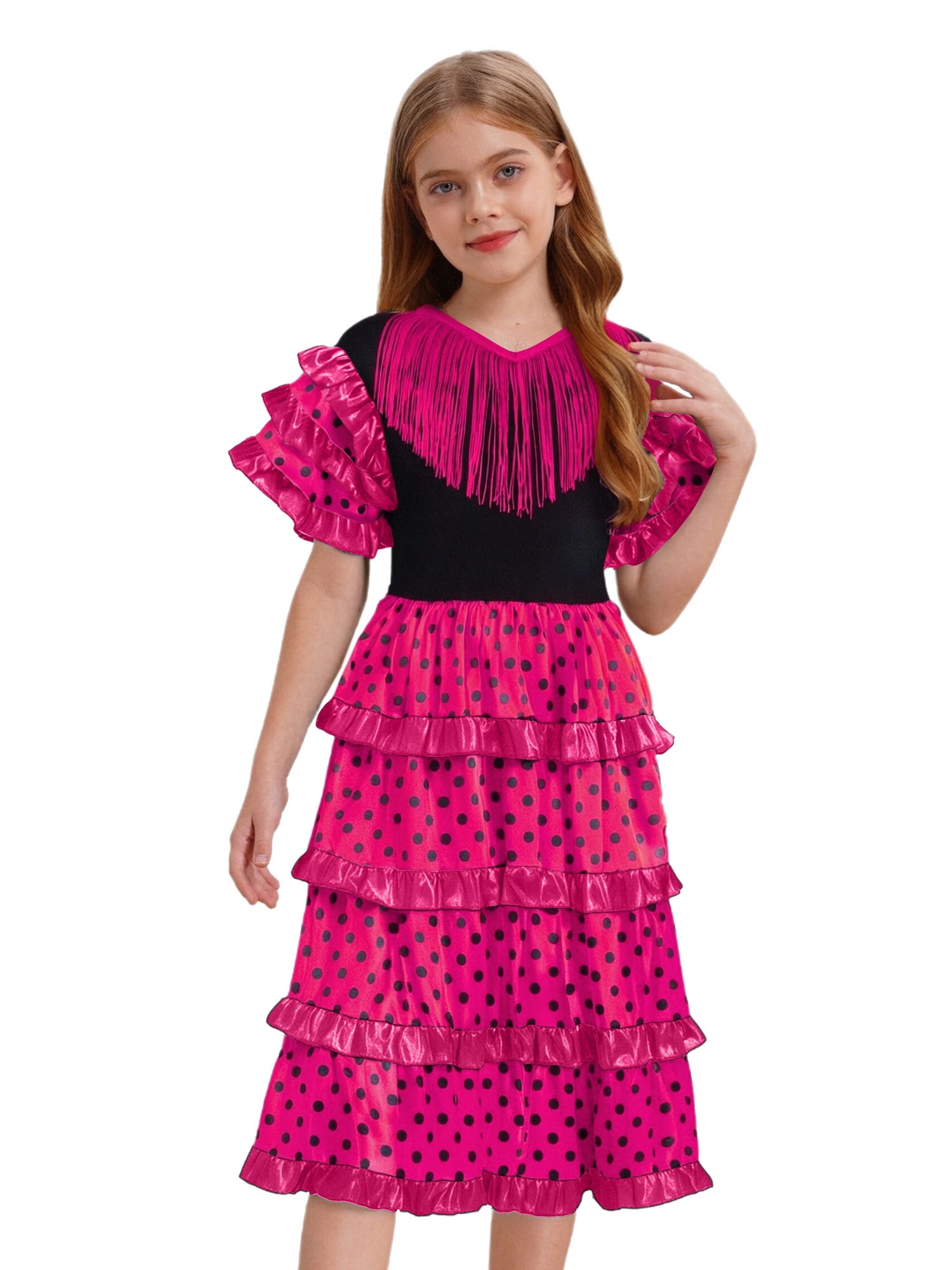 Haitryli Traditional Spanish Flamenco Dance Dress For Girls Classic ...