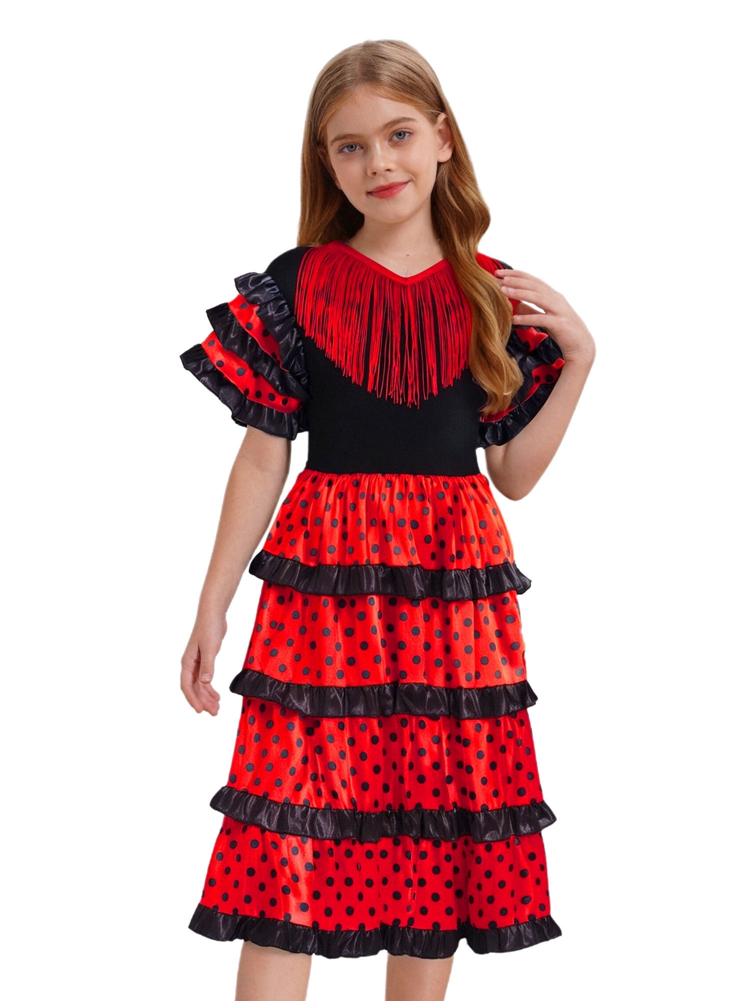 Haitryli Traditional Spanish Flamenco Dance Dress For Girls Classic ...