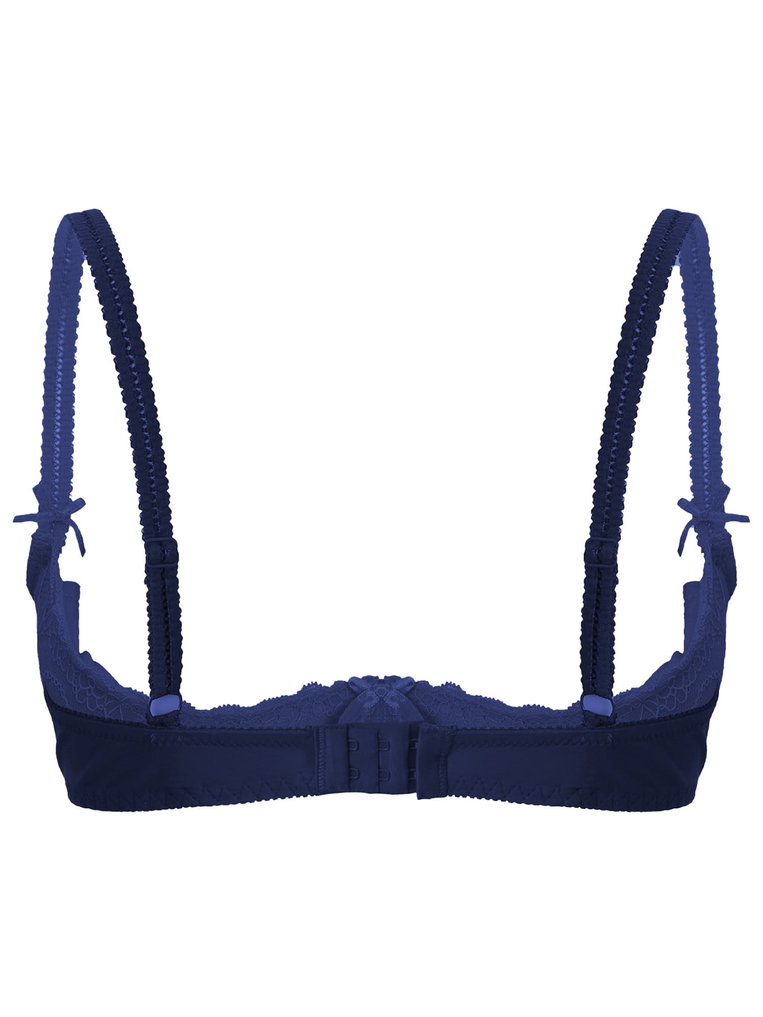 Haitryli Women's 1/2 Cup Bra Underwire Push Up Lace Trim Padded Bandeau ...