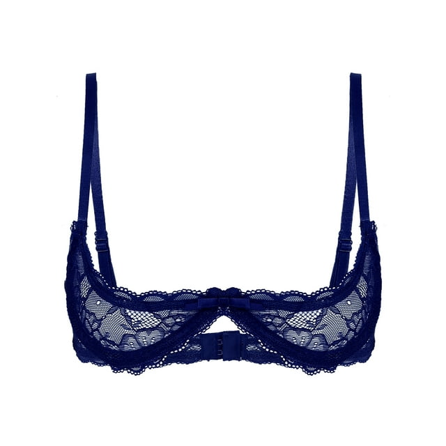 Haitryli Women‘s Lace Underwire Push Up Shelf Bra 1/4 Cup Demi ...
