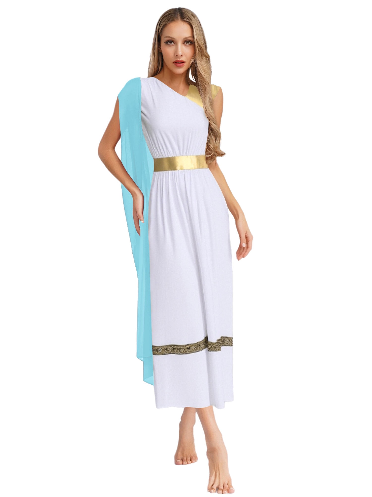 Haitryli Womens Ancient Greek Princess High Waist Tunic Dress Roman ...