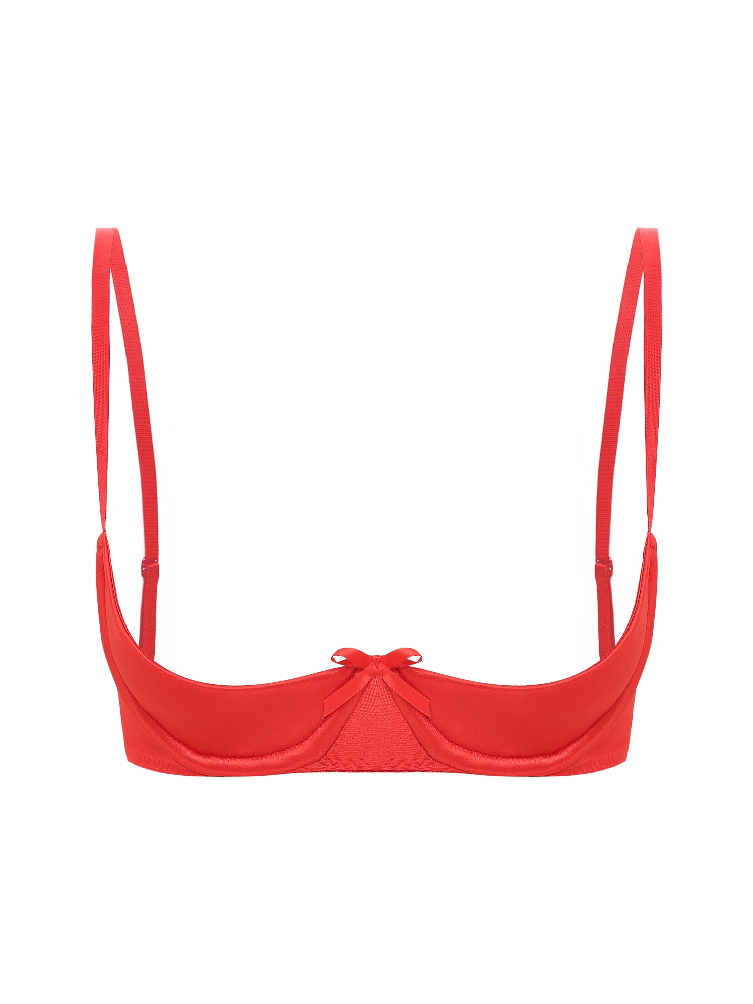 Haitryli Womens Demi 1/4 Cup Shelf Bra Balconette Push Up Underwire ...