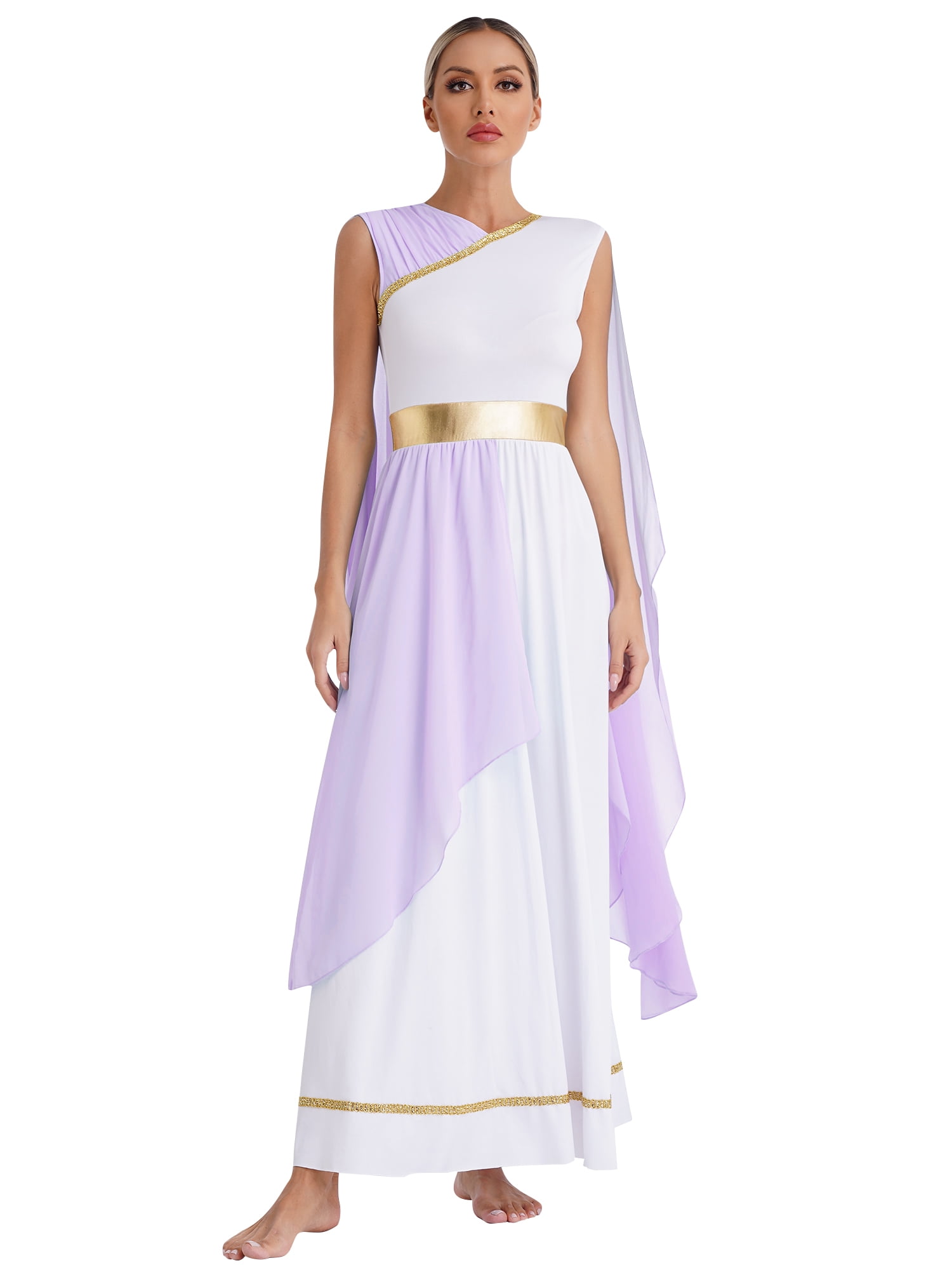 Haitryli Womens Halloween Greek Queen Dress Robe Ancient Roman Godness ...