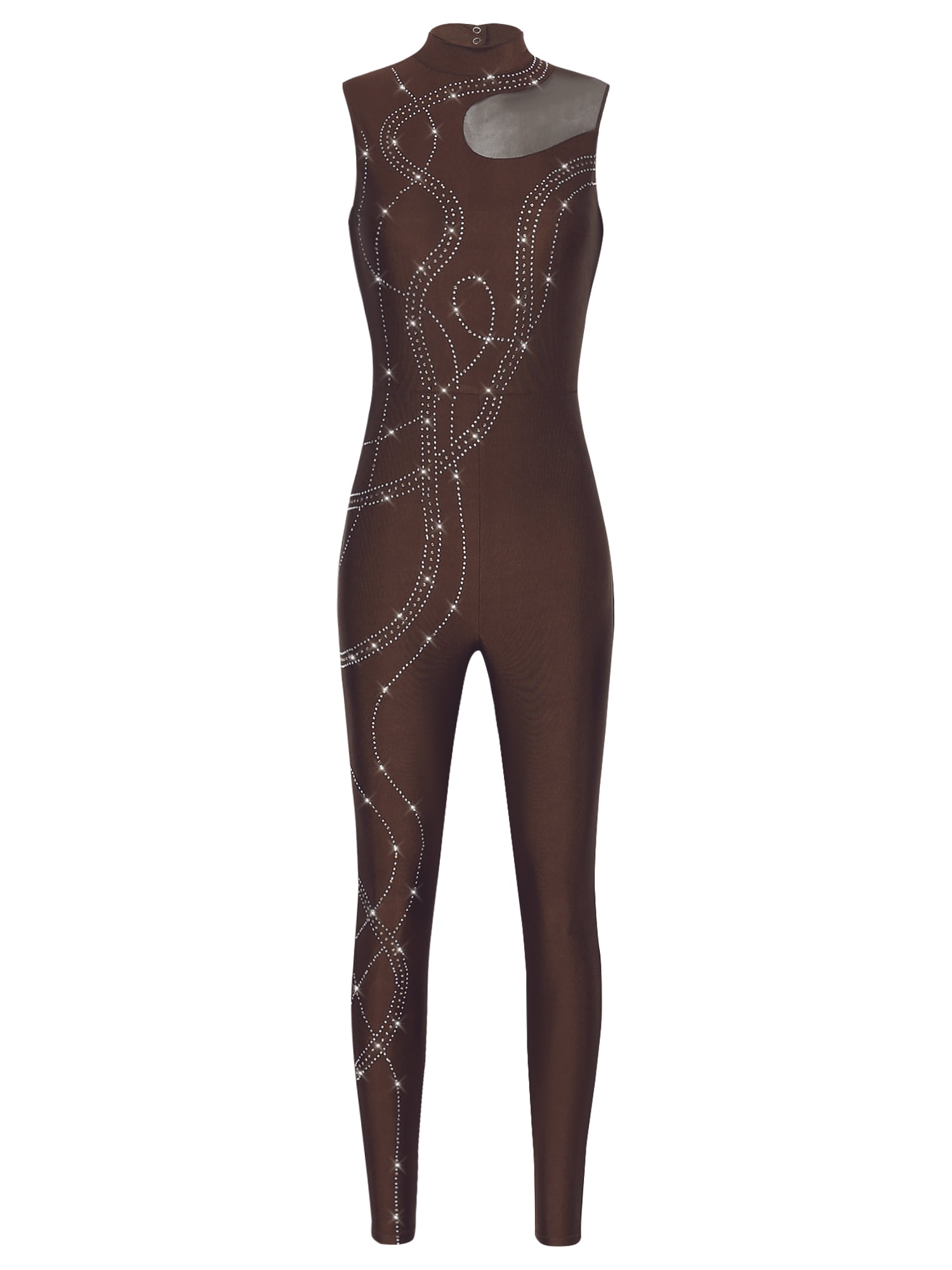 Haitryli Womens One Piece Figure Ice Skating Jumpsuit Gymnastics ...