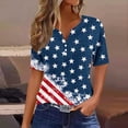 Haivin Women's Casual V-Neck Short Sleeve T-Shirt, Button-Down Print ...