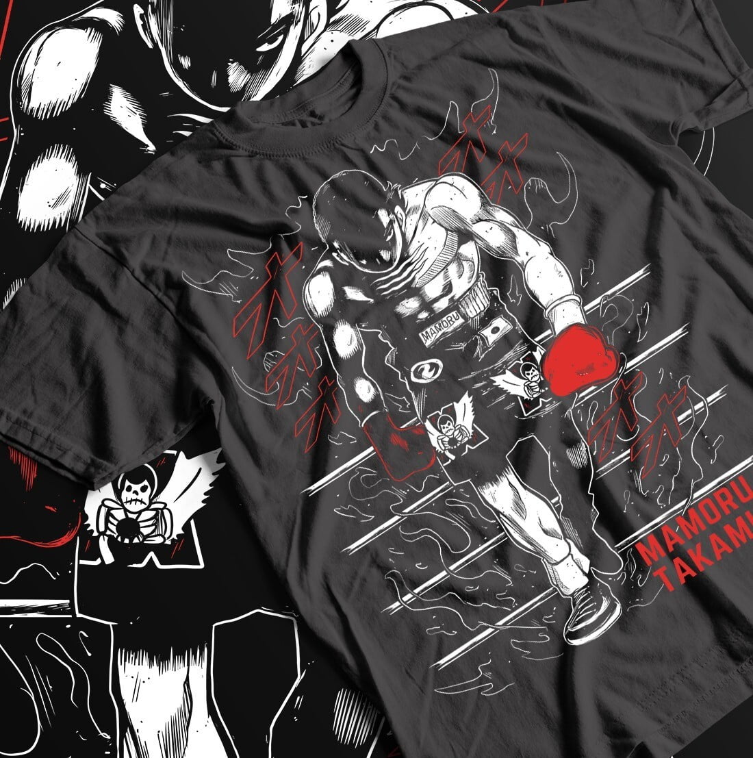 Hajime No Ippo Anime Tee Shirt, Kamogawa Takamura Boxing T-Shirt ...