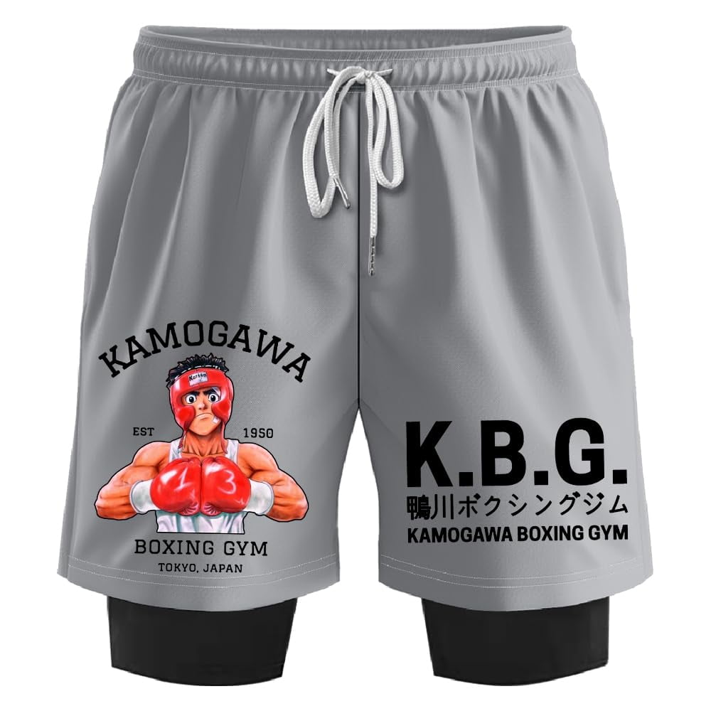 Hajime No Ippo Kamogawa Boxing Gym Fake Two Shorts Fashion Shorts Anime ...
