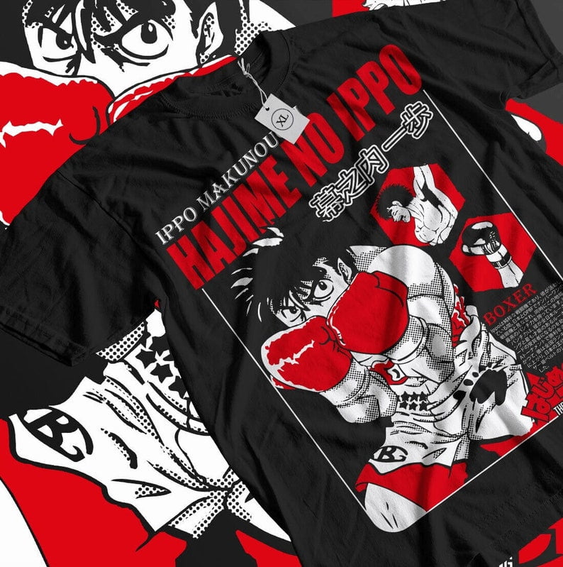 Hajime No Ippo T-shirt Kamogawa Boxing Gym Ippo Makunouchi Kbg Sport ...