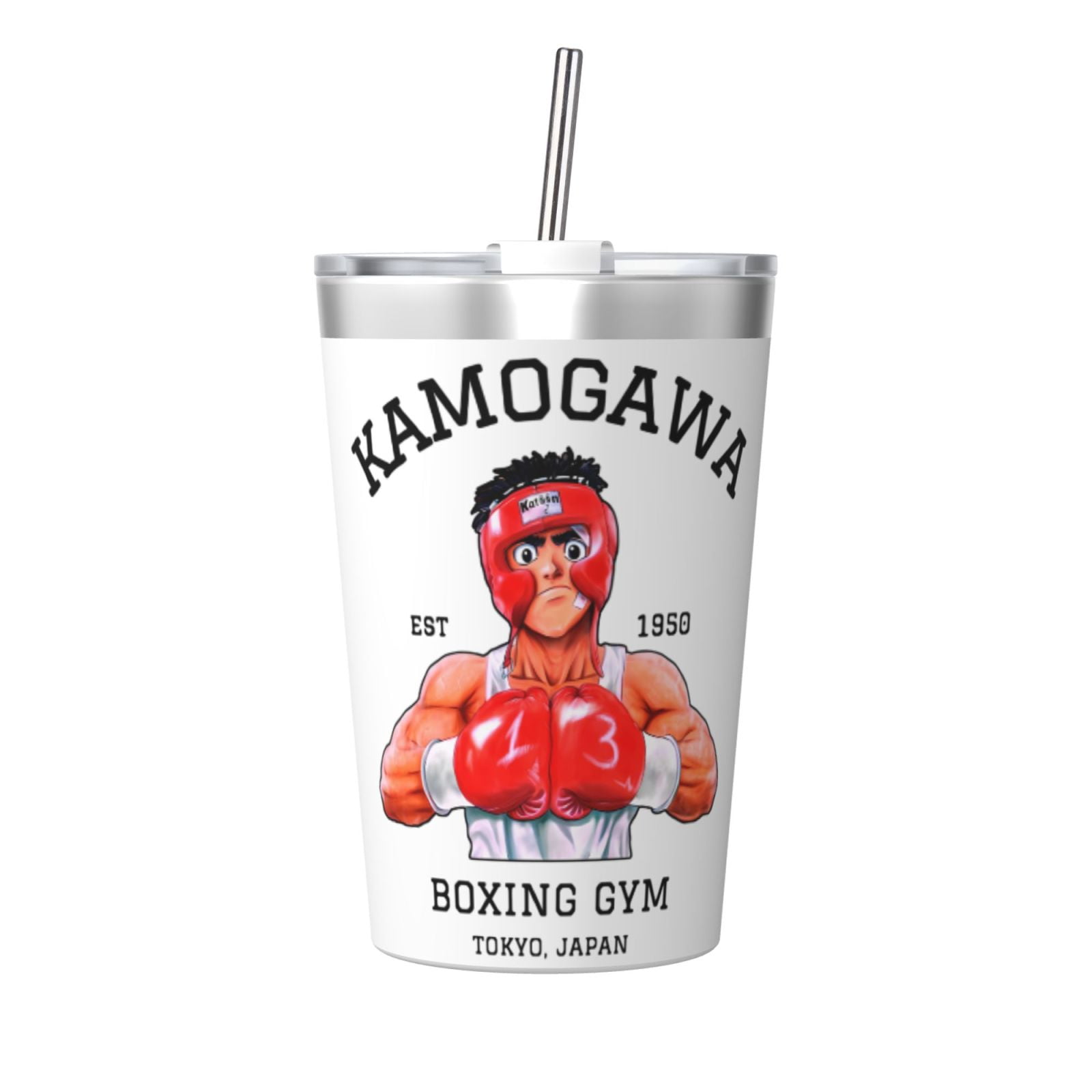 Hajime No Ippo Thermos With Conical Straw Double Wall Vacuum Insulated ...