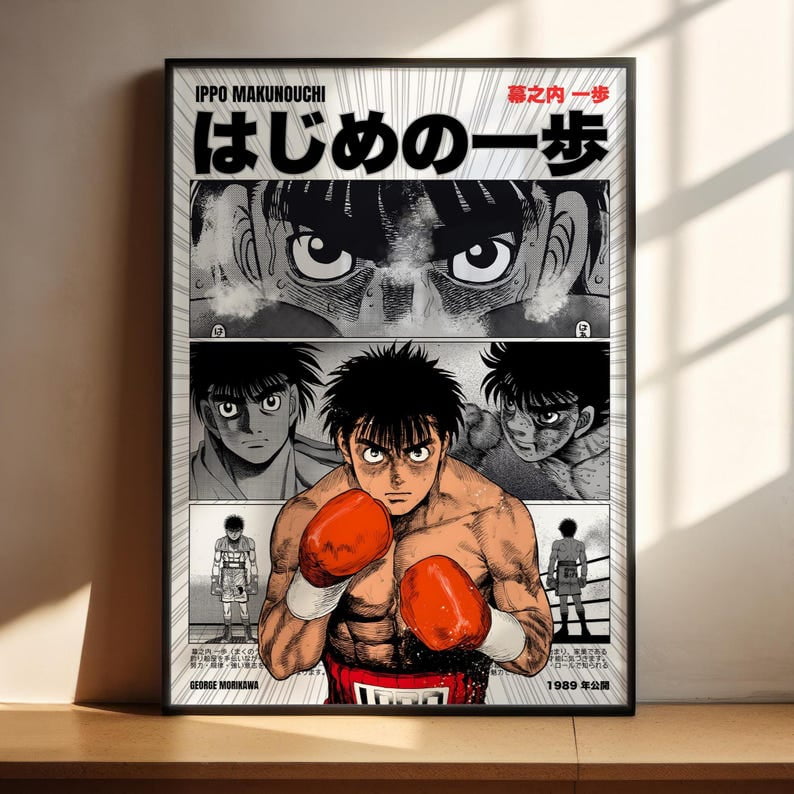 Hajime no Ippo Boxing Anime Poster, Ippo Makunouchi Classic Manga ...