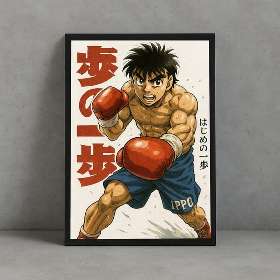 Hajime no Ippo Manga Boxing Artwork Poster, Retro Anime Illustration ...