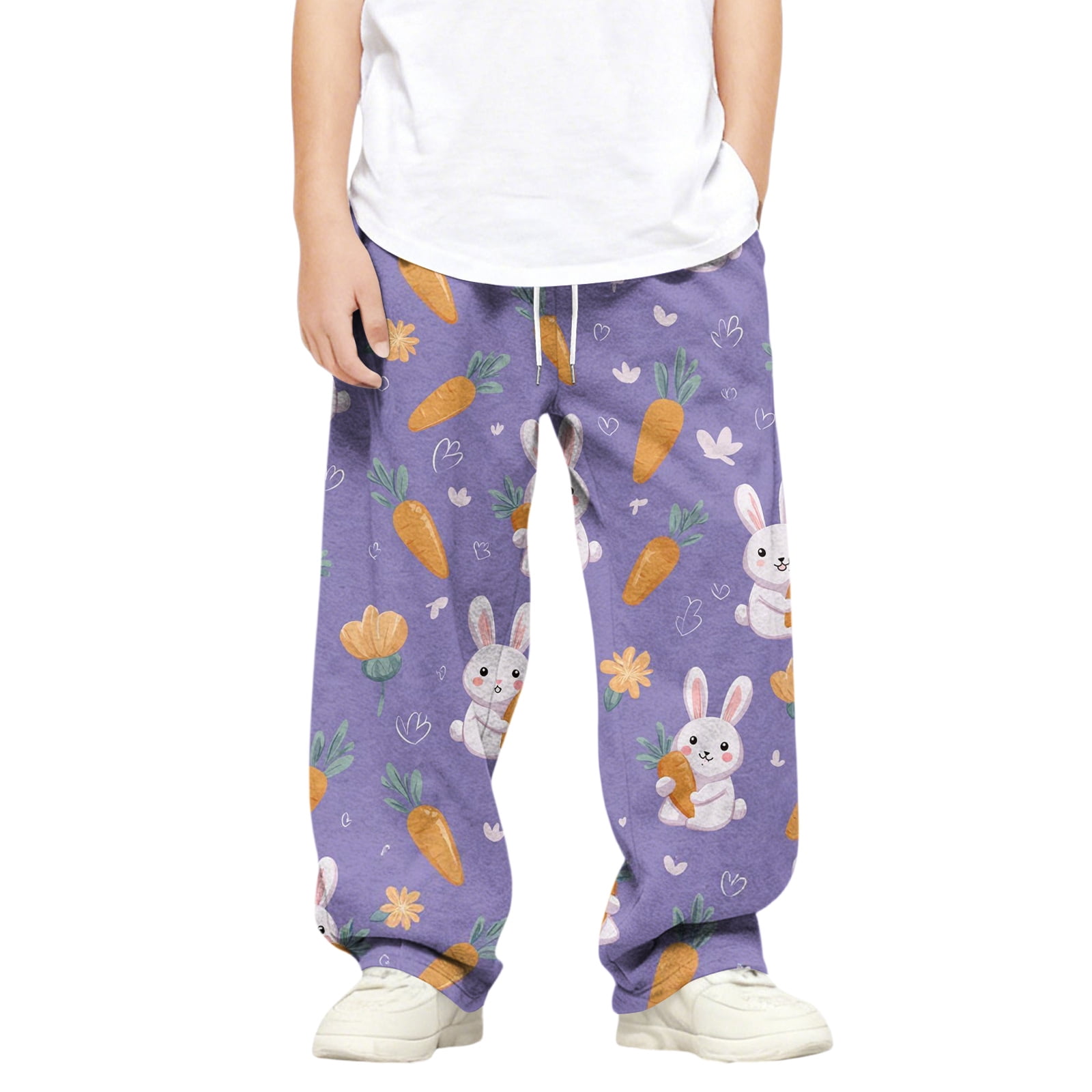 Hajmiiikey Children's Relaxed-Fit Stretch Waist Drawstring Straight-Leg ...