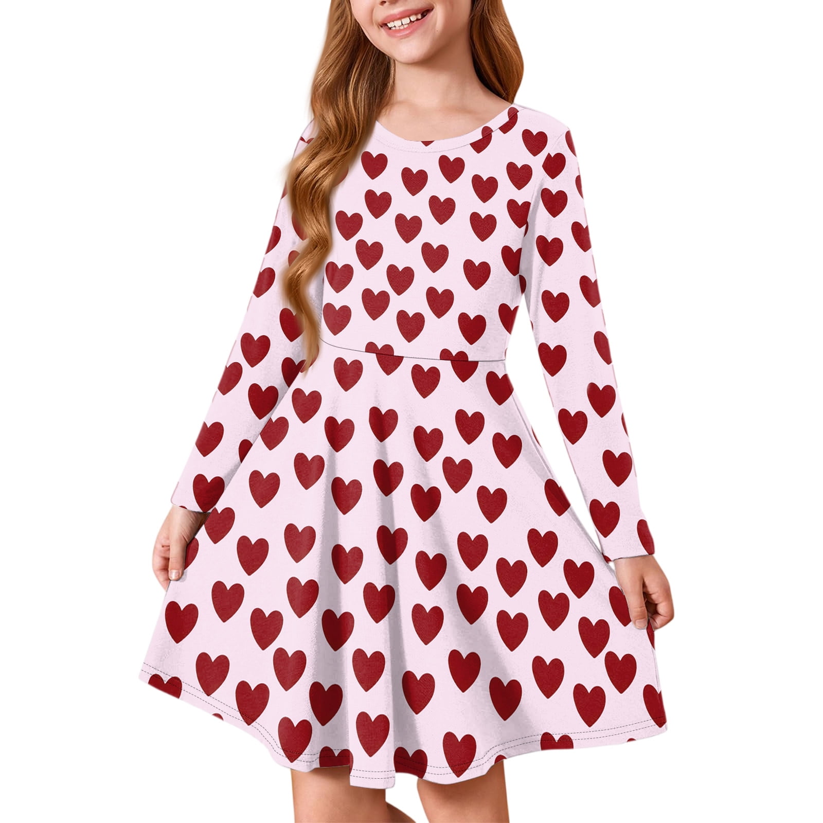 Hajmiiikey Girls' Summer Princess Dress - Long Sleeve A-Line T-Shirt ...