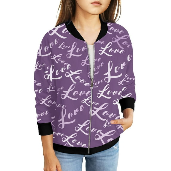 Hajmiiikey Girls Zip Up Jackets Kids Fall Long Sleeve Sweatshirts ...