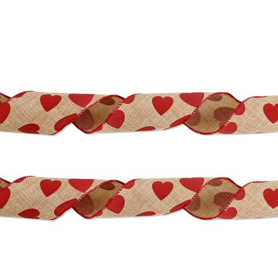 Hajmiiikey Valentine's Day Ribbon Love Print Imitation Hemp Ribbon ...