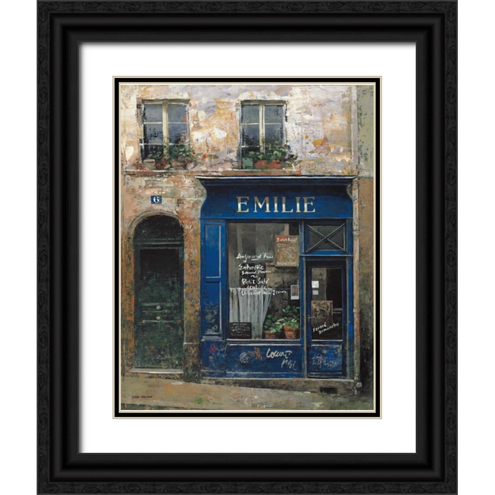 Hak, Chiu Tak 26x32 Black Ornate Wood Framed with Double Matting Museum ...