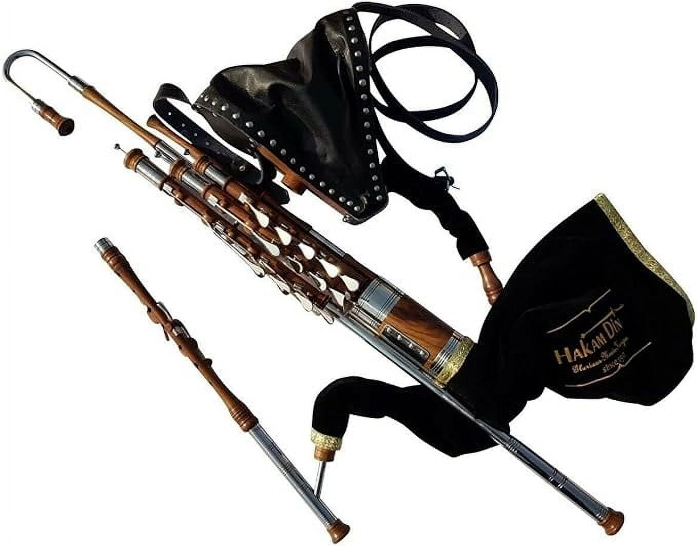 Hakam Din Irish Uilleann Pipes Set in D - Professional Bagpipes with 3 ...