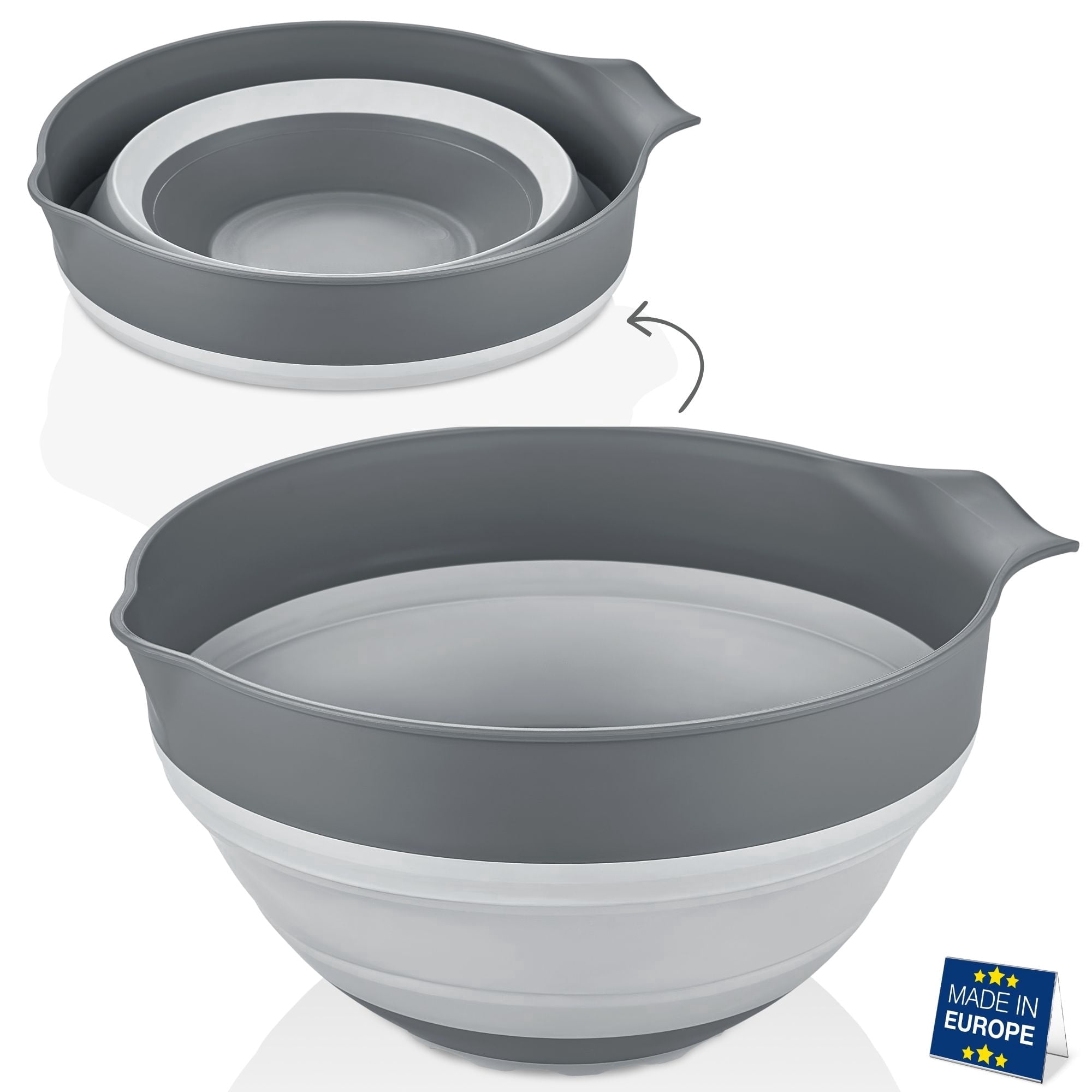 Hakan Collapsible Mixing Bowl 3.4QT, Foldable BPA-Free Dish Tub ...